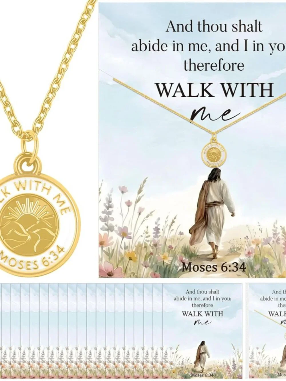 Jewelry | 24 Sets Lds Missionary Gifts Walk With Me 226 Necklace With ...